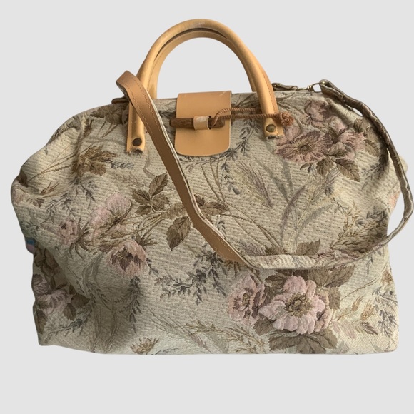 ideal | Bags | Vintage Ideal Floral Tapestry Faux Leather Trim Mary ...